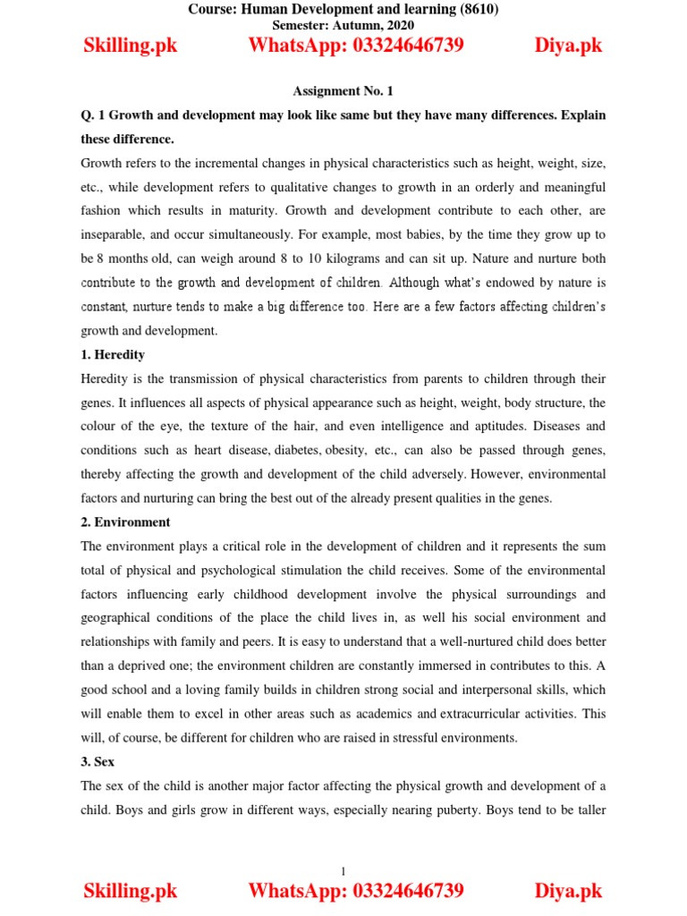 Factors Influencing Child Growth and Development: The Interplay Between Nature and Nurture | PDF ...
