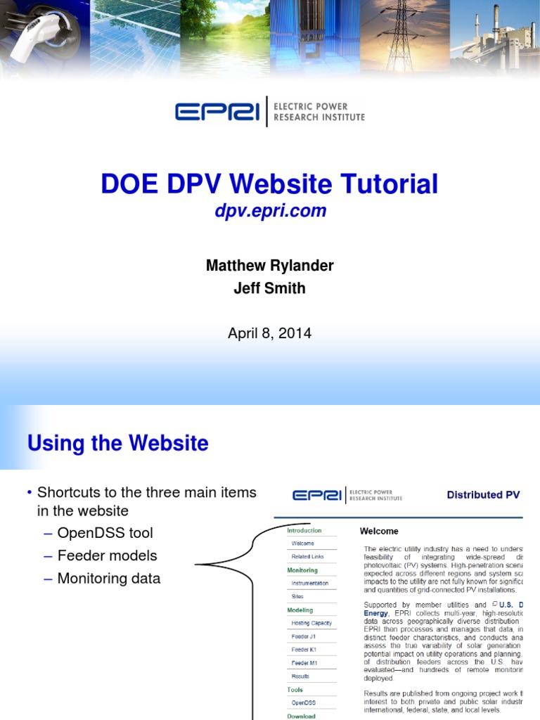 DOE DPV Website Tutorial: Matthew Rylander Jeff Smith | Download Free ...