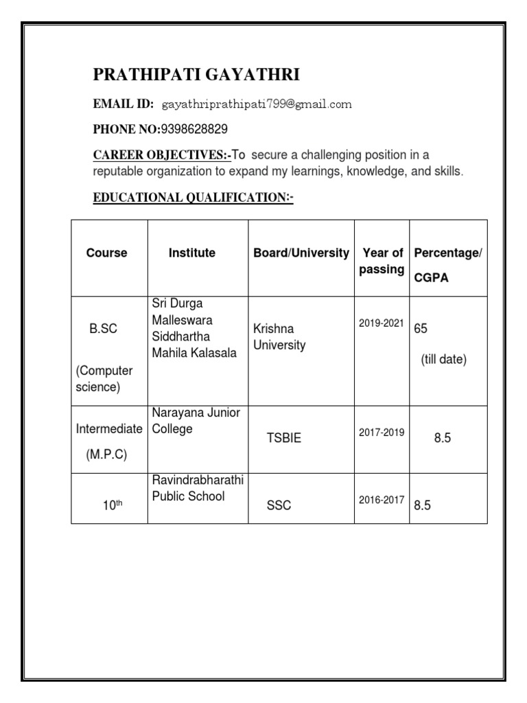 GAYATHRI Resume | PDF