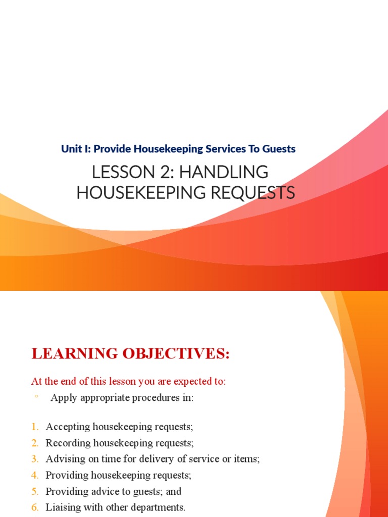 Handling Housekeeping Requests Effectively | PDF | Housekeeping | Home
