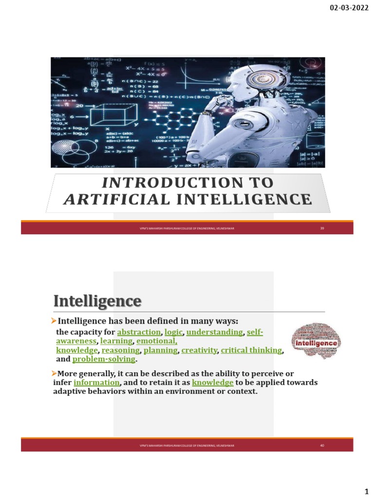 Intro To AI | PDF