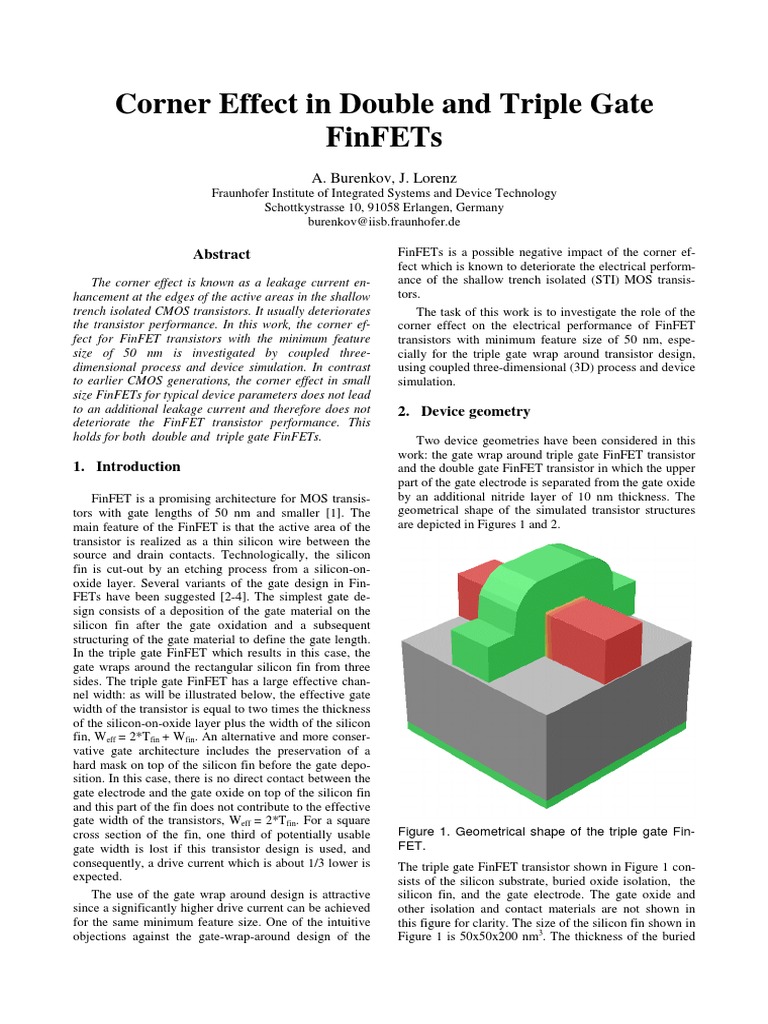 FinFET Corner Effect Analysis | PDF | Field Effect Transistor | Mosfet