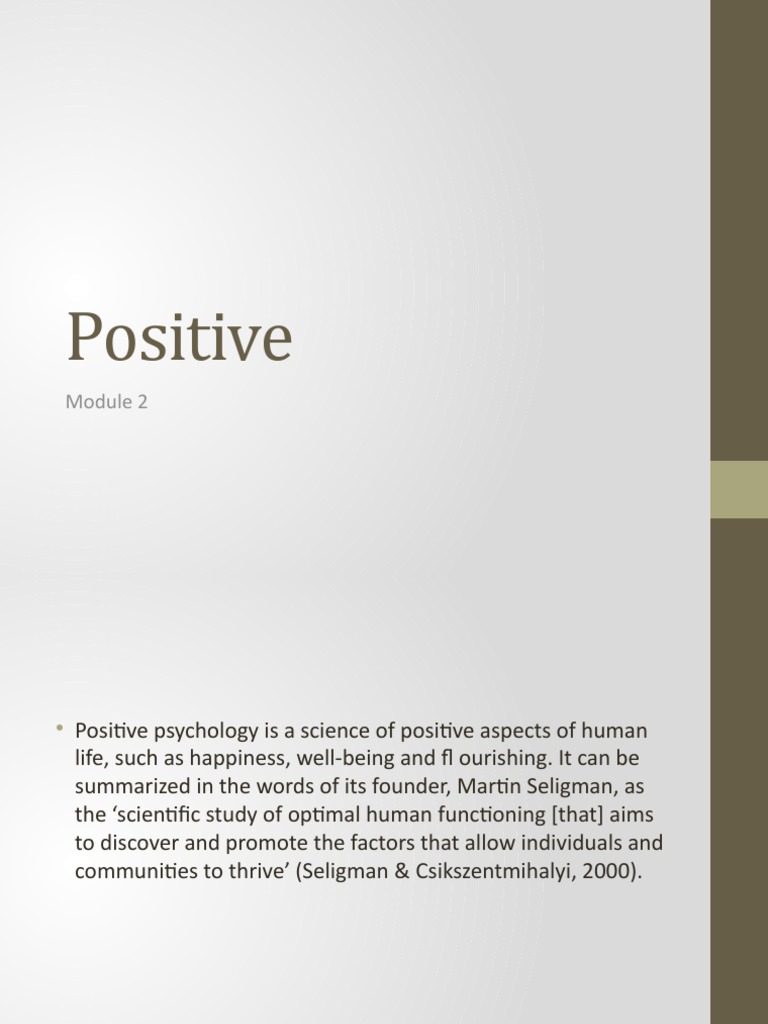 Understanding Positive Psychology Concepts | PDF | Optimism | Well Being