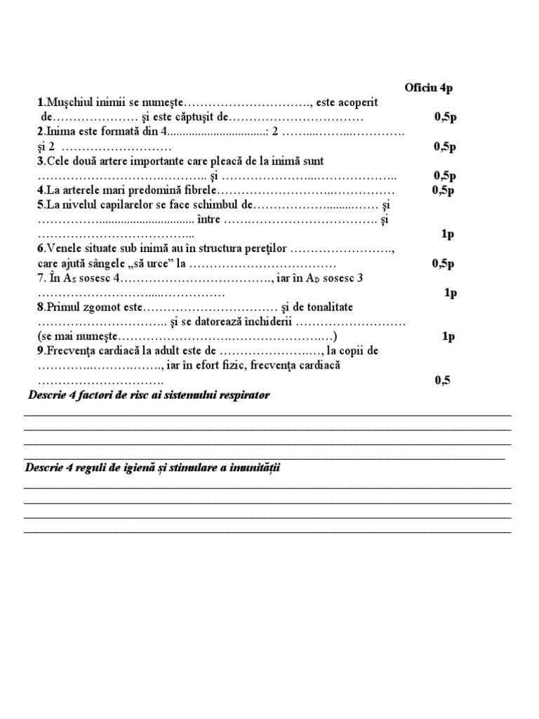Test VII Sistemul Circulator | PDF
