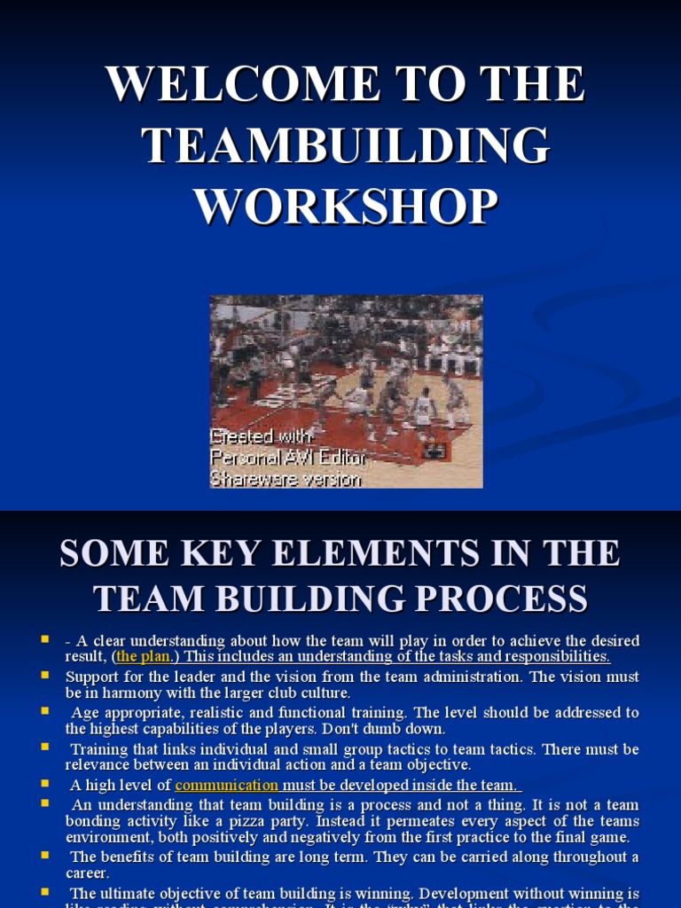 Welcome To The Teambuilding Workshop | PDF | Leadership | Team Building