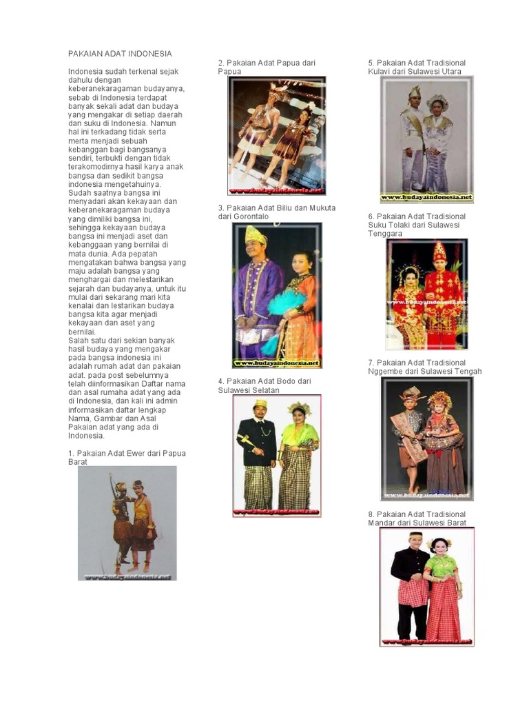 Pakaian Adat 34 Provinsi | PDF