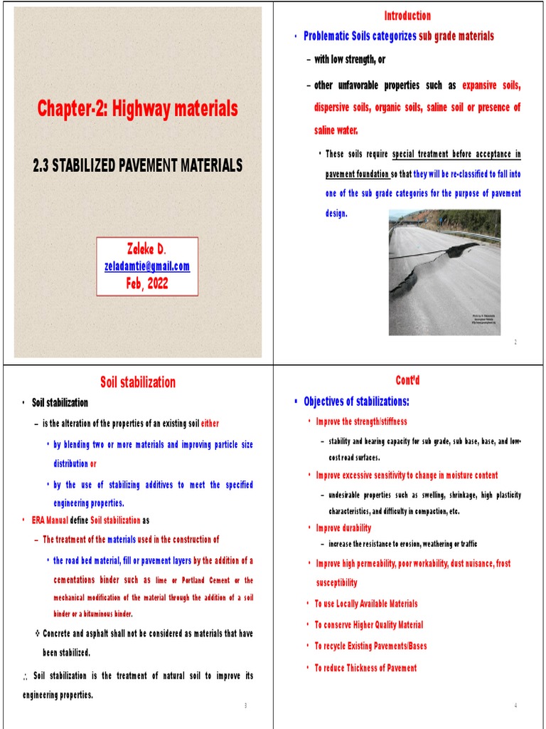 Stabilized Pavement Materials Overview | PDF | Cement | Road Surface