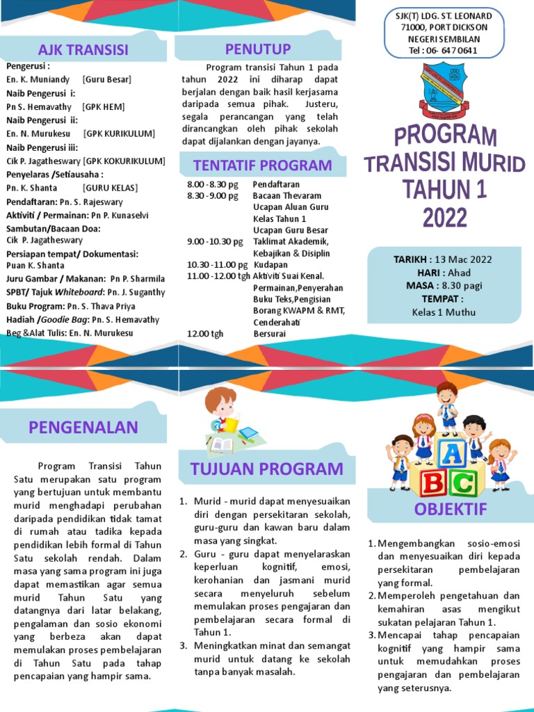 Brosur Program Transisi Tahun 1 2022 | PDF