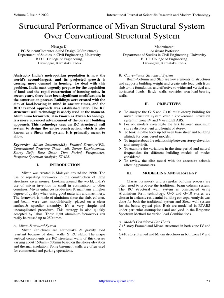 Structural Performance of Mivan Structural System Over Conventional ...