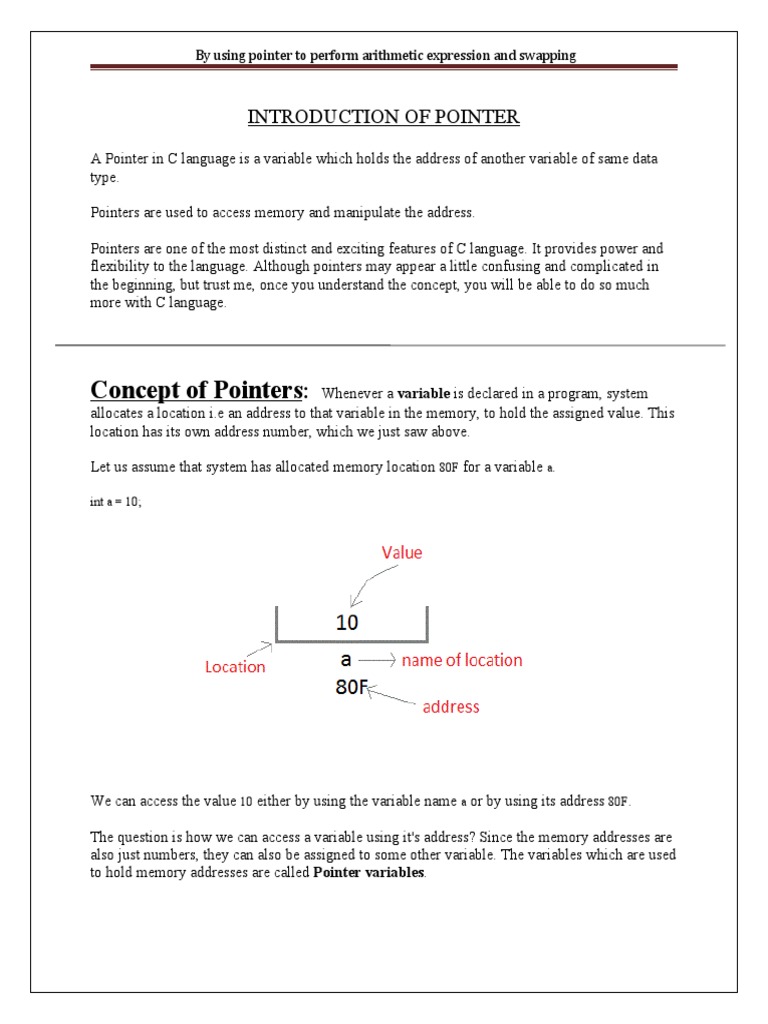 Introduction Of Pointer Pdf Pointer Computer Programming Variable Computer Science