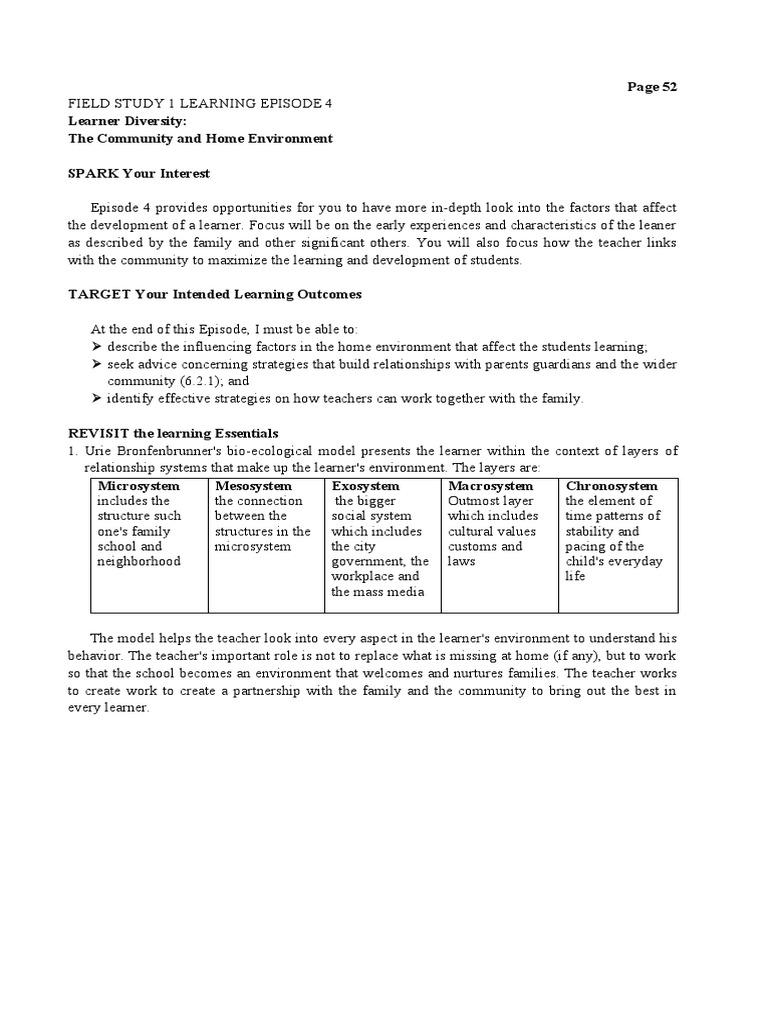 FIELD STUDY 1 Episode 4 | PDF | Learning | Psychological Concepts