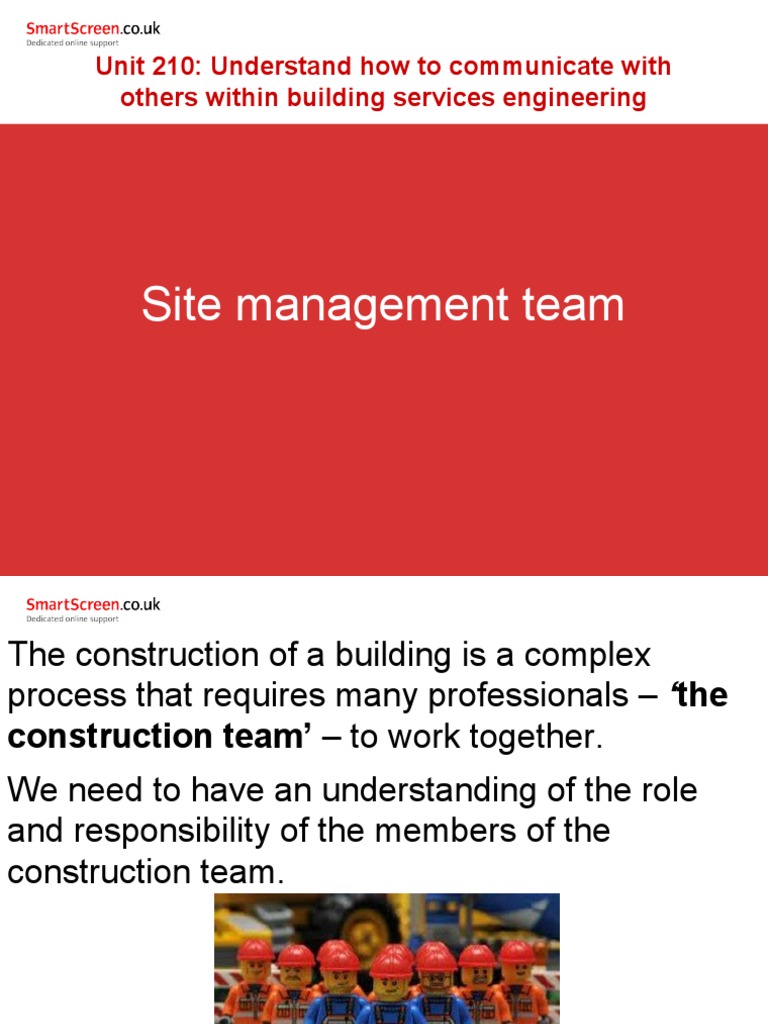 Site Management Team: Unit 210: Understand How To Communicate With ...
