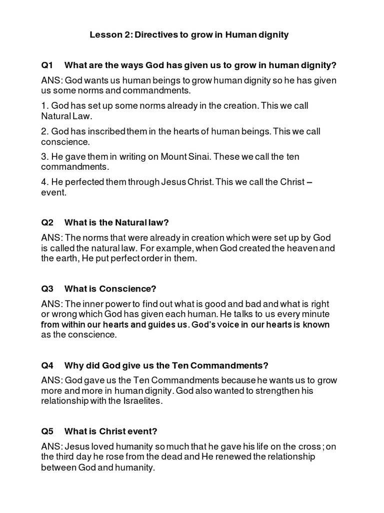 Catechism Chapter 2 | PDF