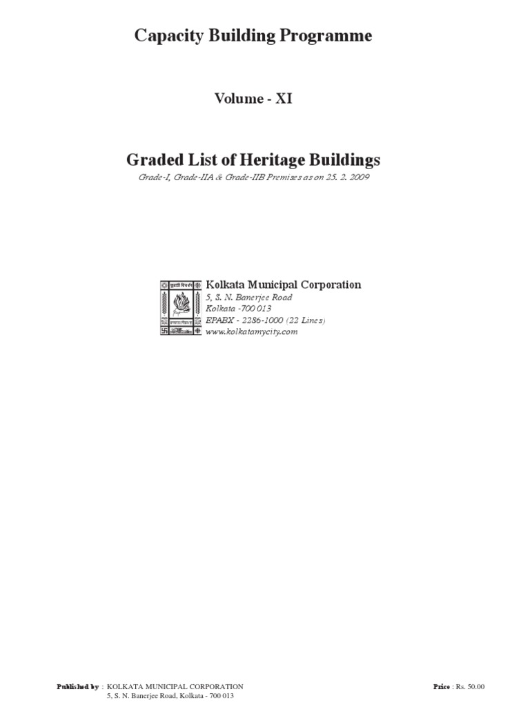 Graded List of Heritage Buildings Grade I IIA IIB | PDF | Bengal
