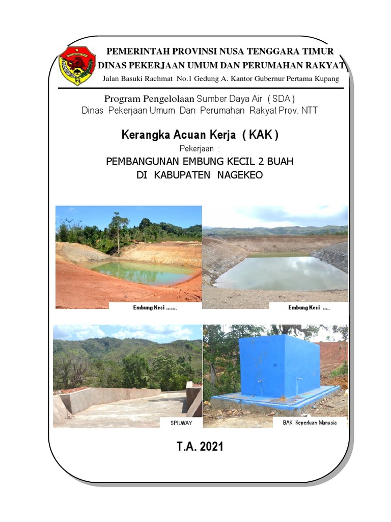 KAK Embung Kecil Kab. Nagekeo 2021GANTI | PDF | Sains & Matematika