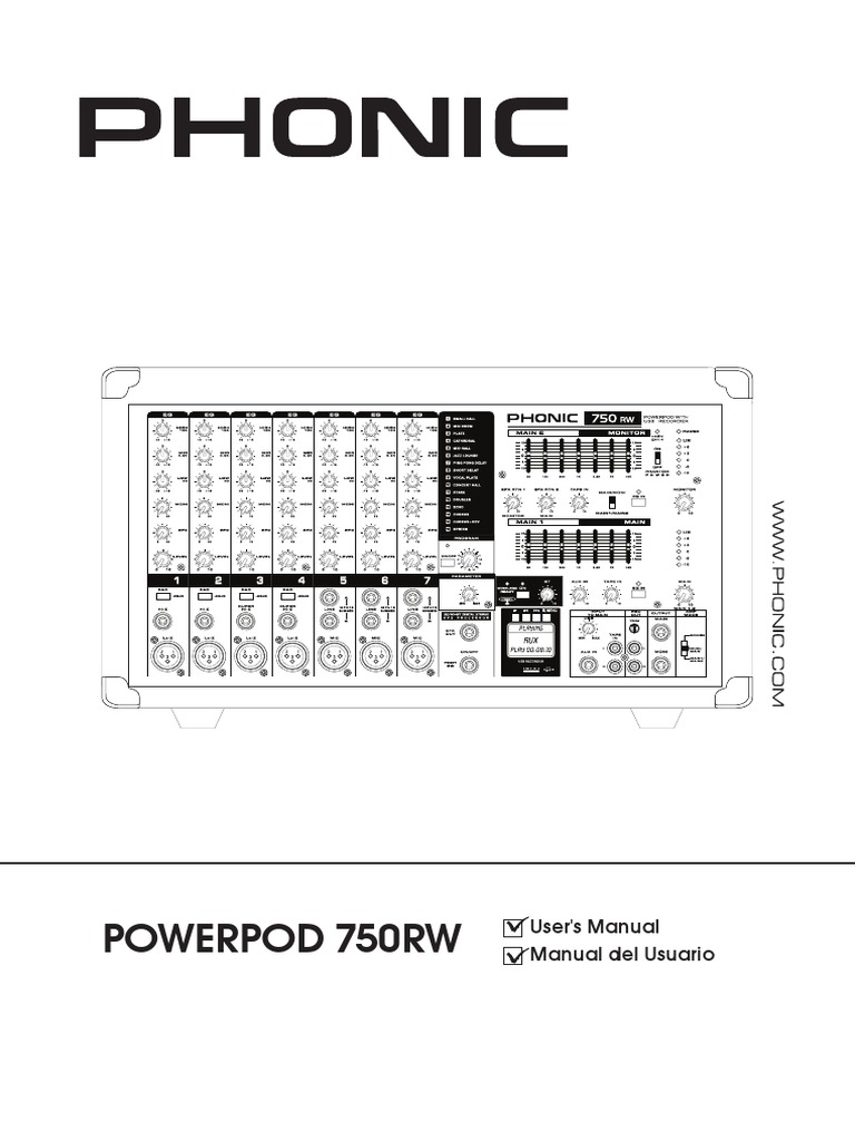 Phonic Um Powerpod-750rw en | PDF | Microphone | Amplifier