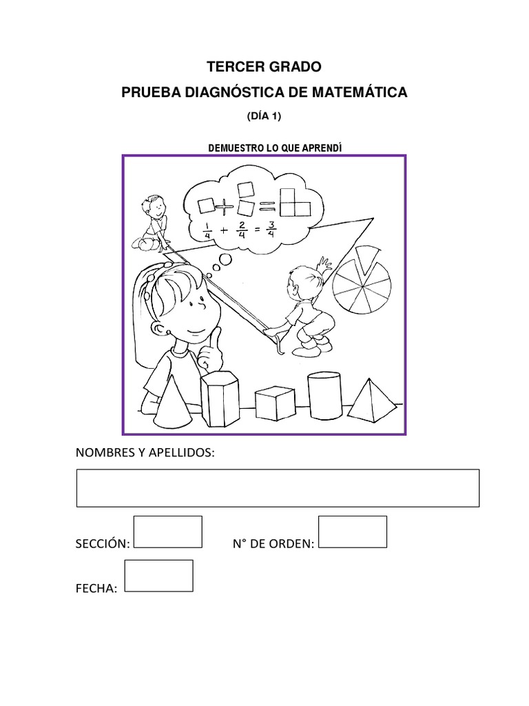 Prueba Diagnóstica Matemática 3° Grado | PDF