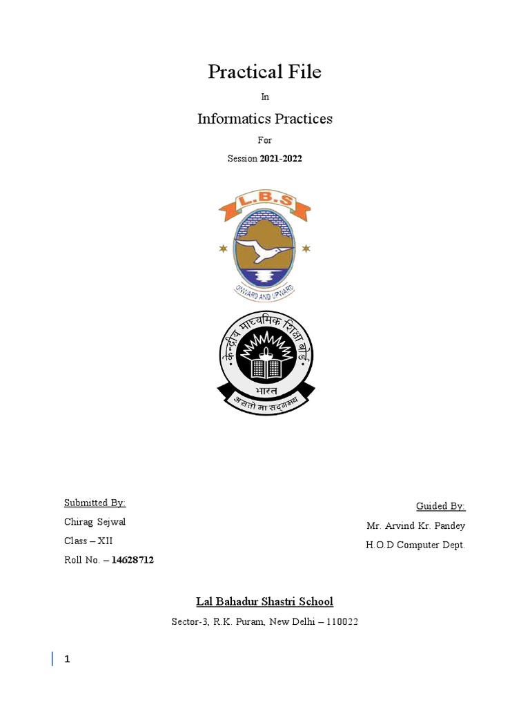 Practical File Term 2 (Informatics Practices) | PDF | Databases | Table (Database)