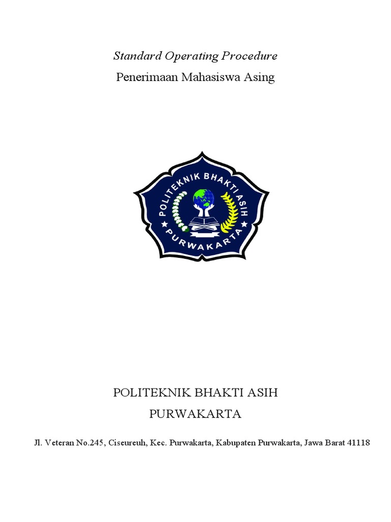 SOP Penerimaan Mahasiswa Asing POLBAP | PDF