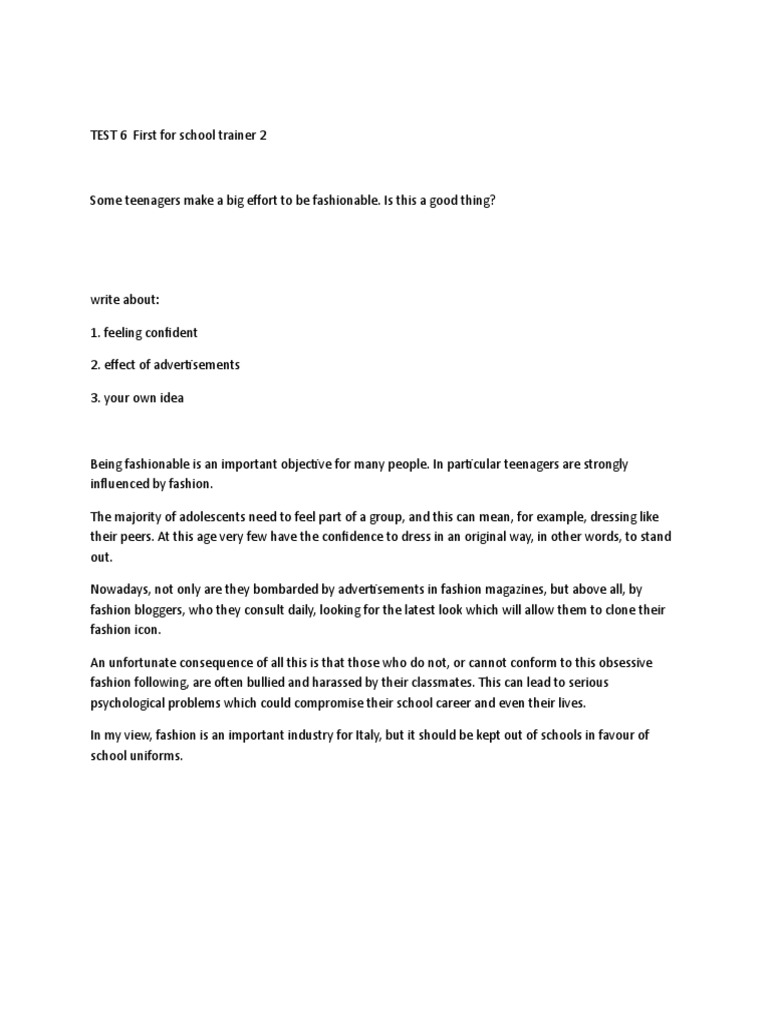 FCE Essay Fashion | PDF