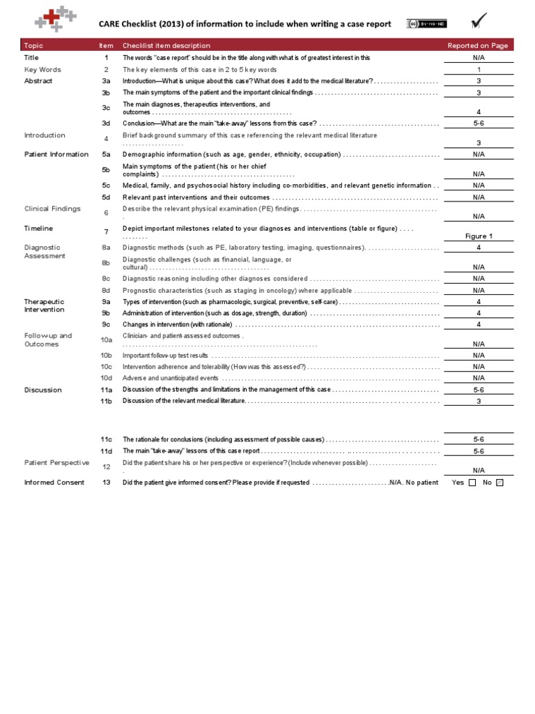 CARE Checklist for Case Reports | PDF | Case Report | Social Programs