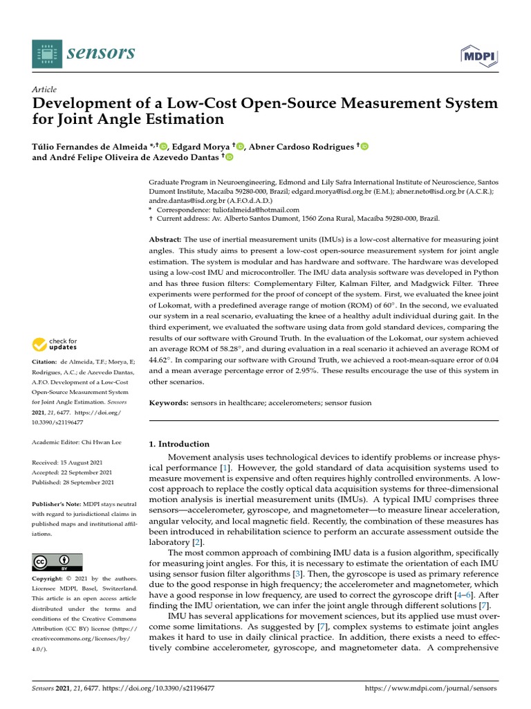 Sensors: Development of A Low-Cost Open-Source Measurement System For ...