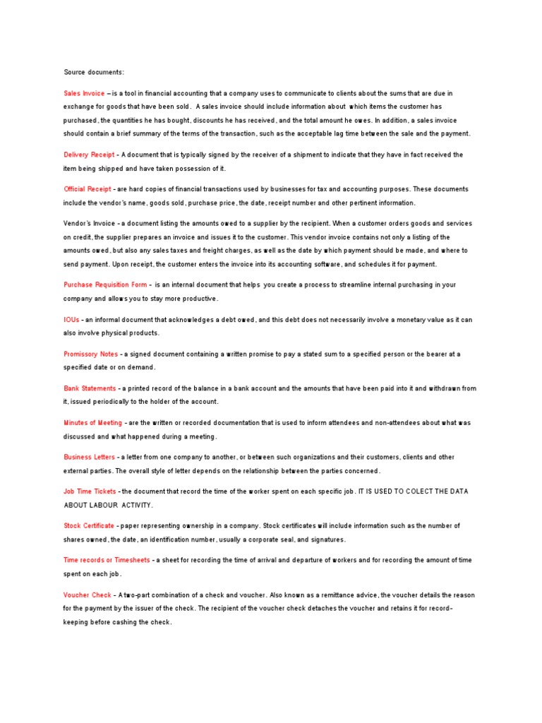 Sales Invoice: Source Documents | PDF | Receipt | Cheque