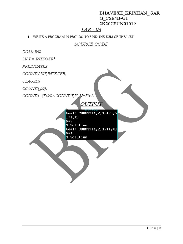 Bhavesh Krishan Garg Cse4b-G1 (Ai Lab - 03) | PDF | Computers