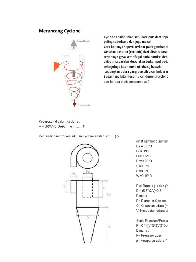 Cara Hitung Cyclone | PDF
