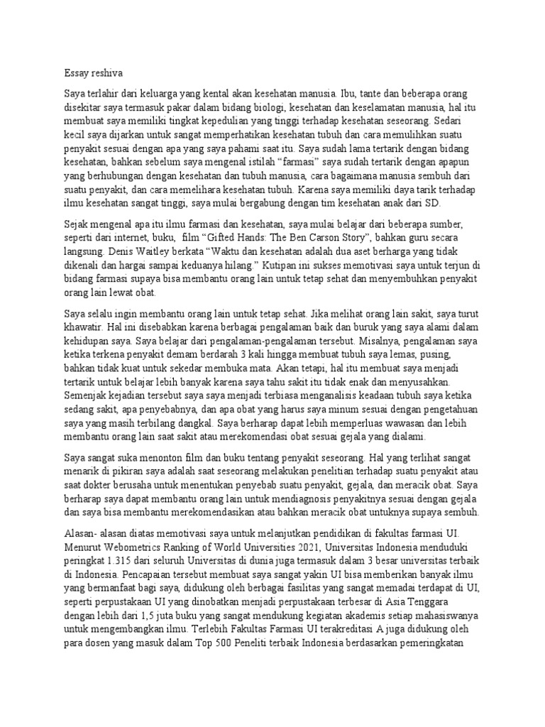 PPKB Ui Essay | PDF | Pengembangan Diri