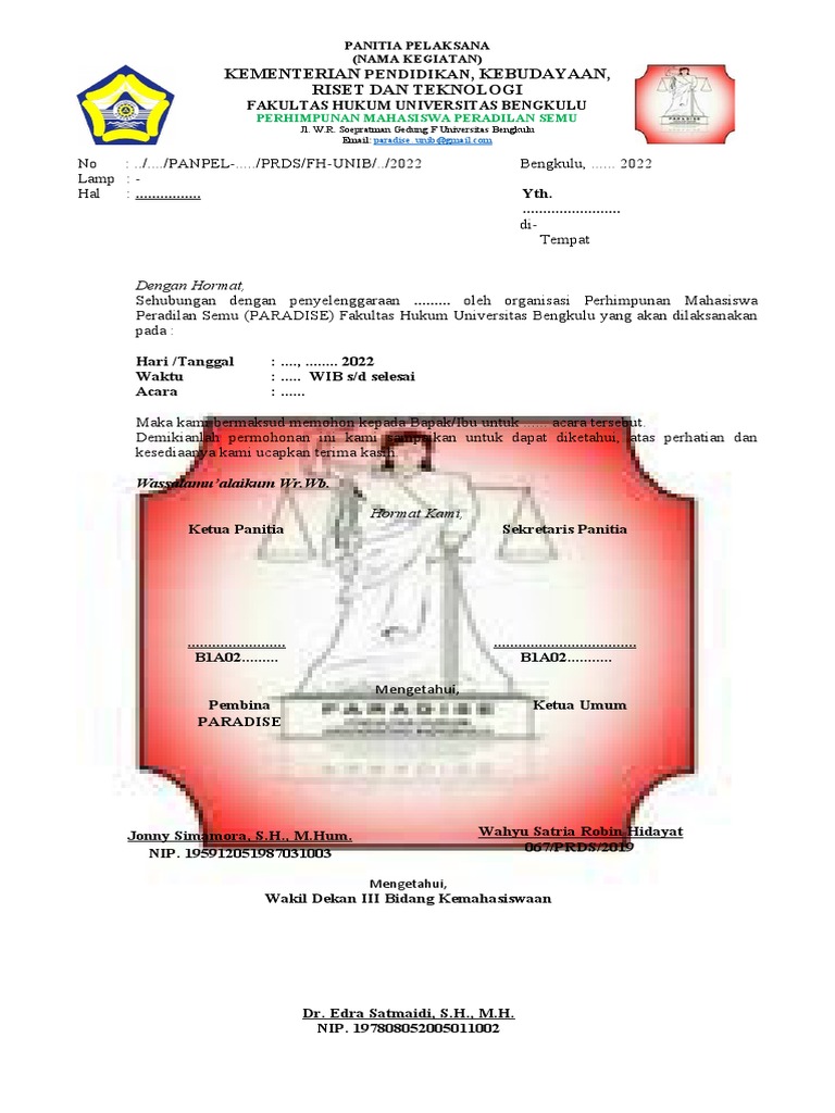 Format Surat Panpel | PDF