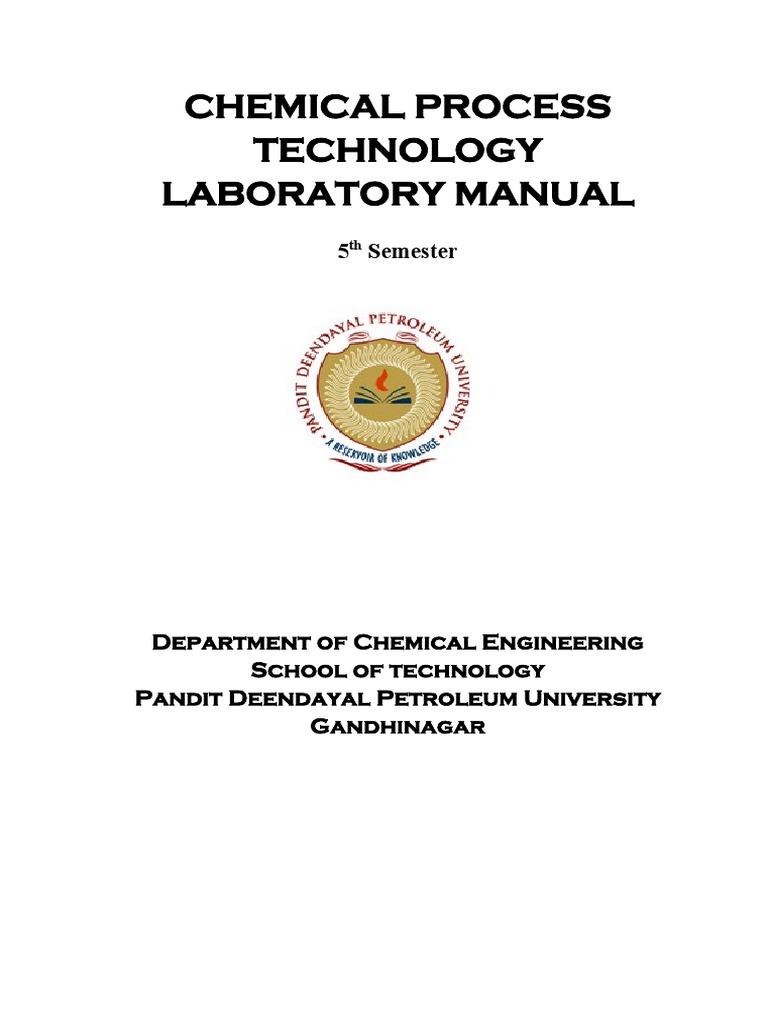 Chemical Process Technology Laboratory Manual: 5 Semester | PDF ...