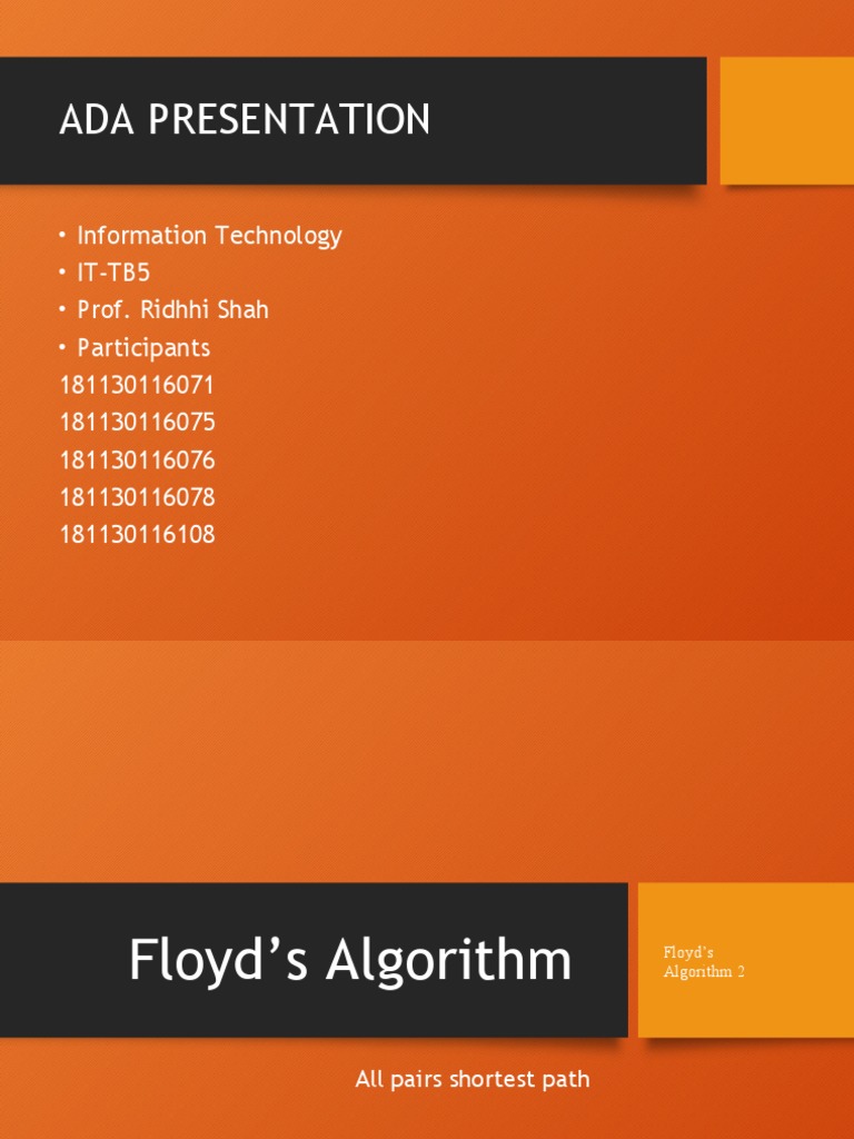 Floyd's Algorithm ADA | PDF | Mathematical Logic | Mathematical Analysis
