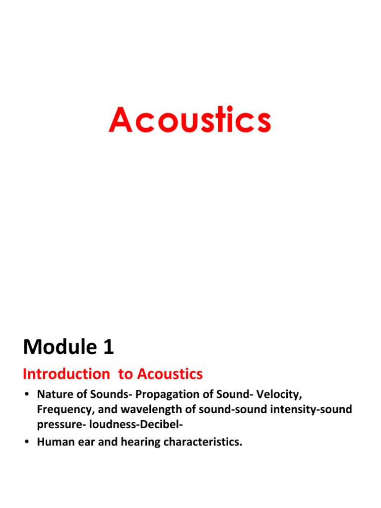 Acoustics - Module 1 | PDF | Sound | Waves