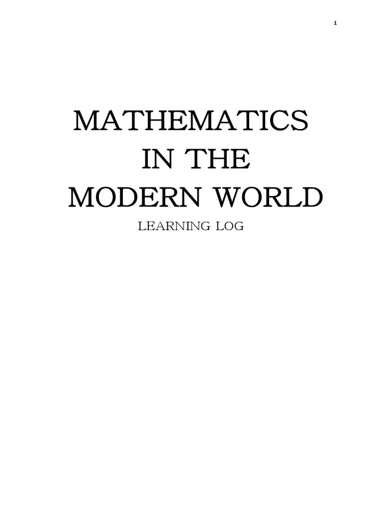 Gene04 Module 1 To Module 4 Learning Log Summary | PDF | Mathematics ...