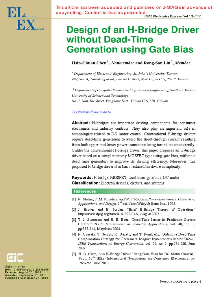 Dead Time | PDF | Mosfet | Cmos