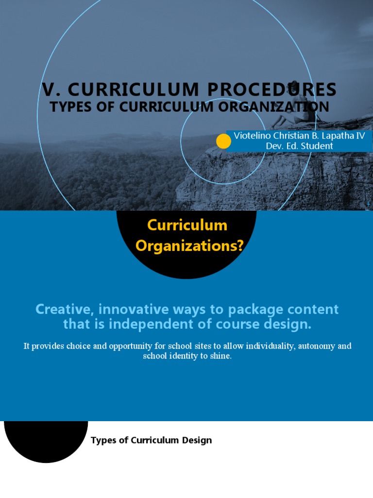 Unit 5 TYPES OF CURRICULUM ORGANIZATION | PDF | Curriculum | Teachers