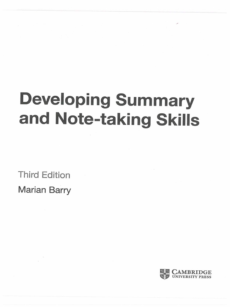 Developing Summary and Note Taking Skill | PDF