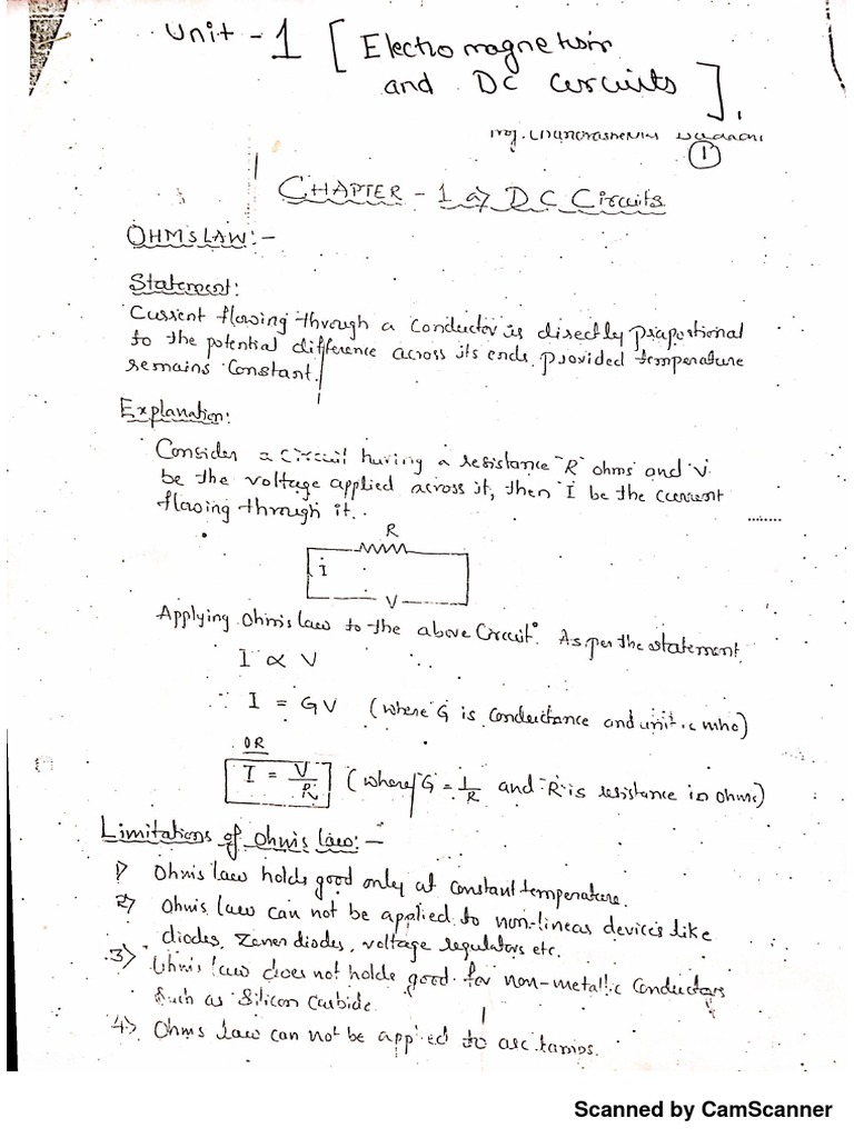 Electromagnetism and DC Circuit Theory | PDF