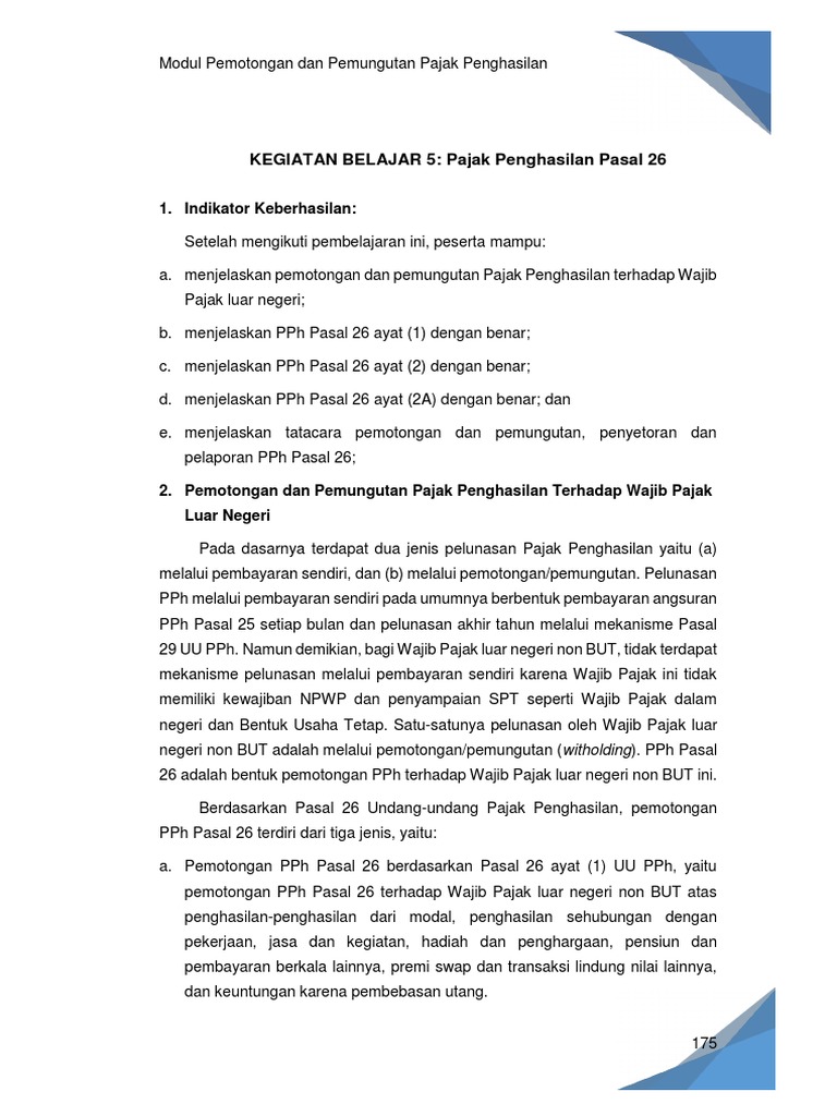 Panduan PPh Pasal 26 untuk WP Luar Negeri | PDF | Bisnis | Pengelolaan ...