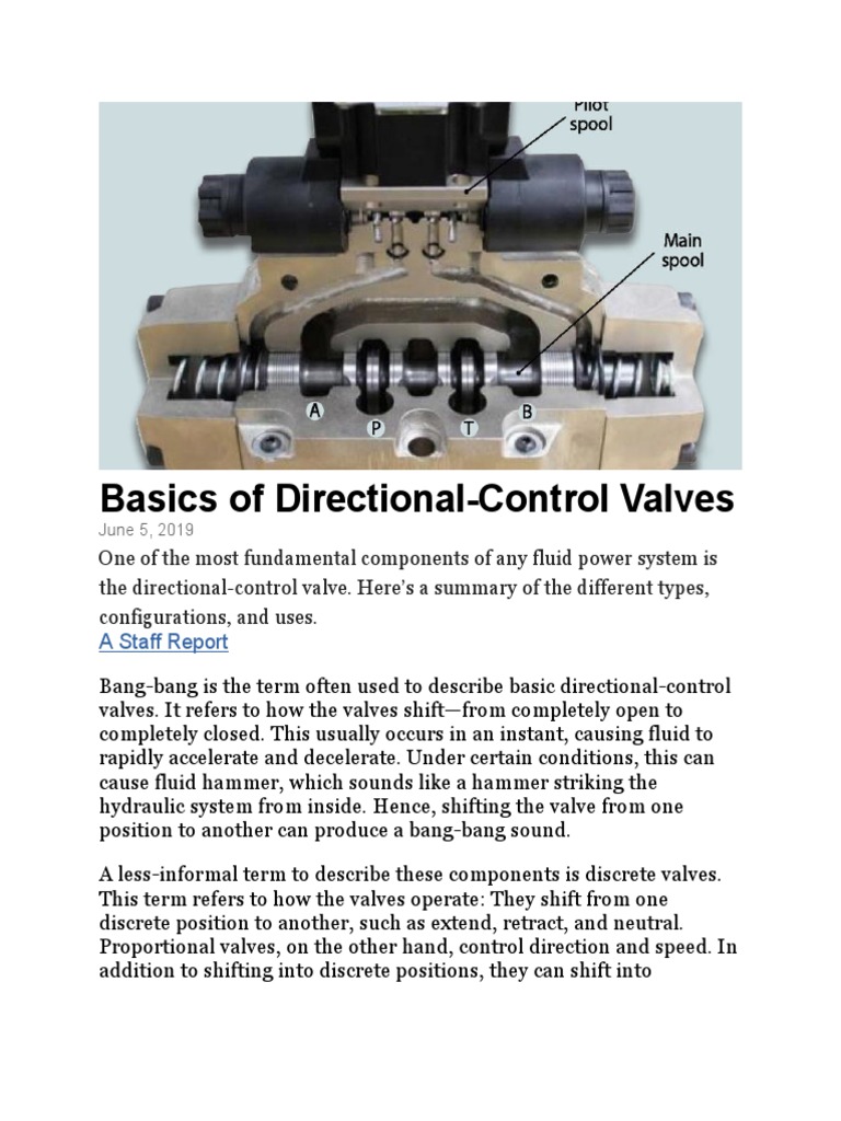 Basics of Directional-Control Valves | PDF | Valve | Actuator