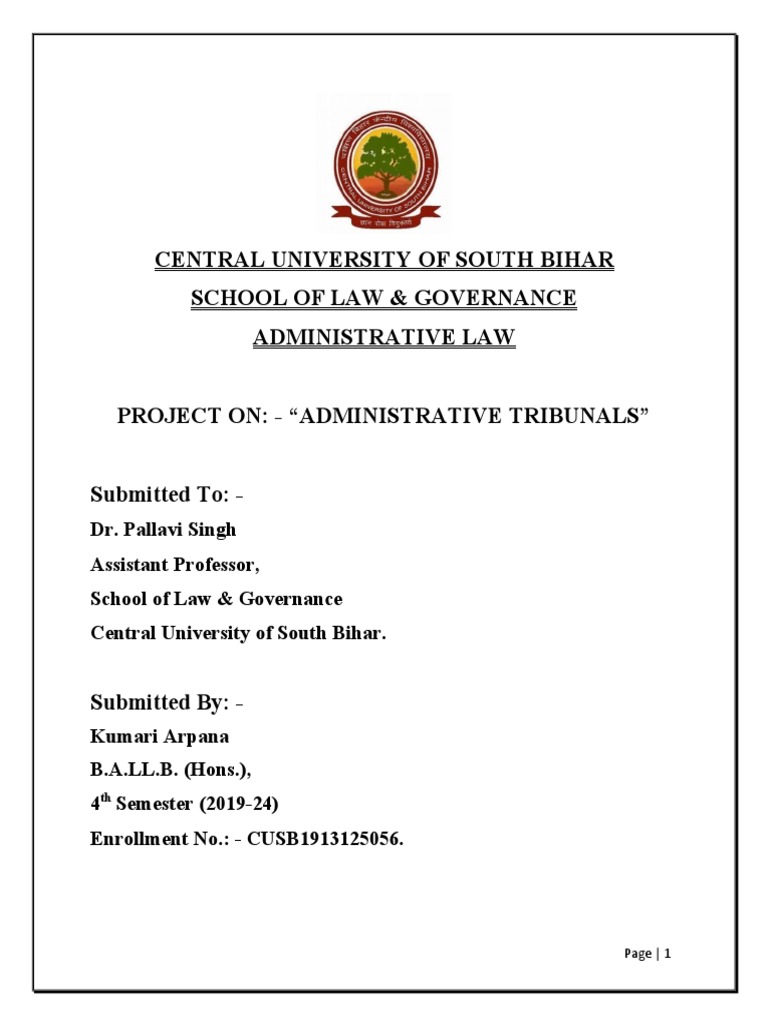 Administrative Law Assignment | PDF | Tribunal | Supreme Court Of India