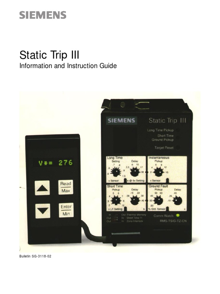Static Trip Manual | PDF | Relay | Analog To Digital Converter