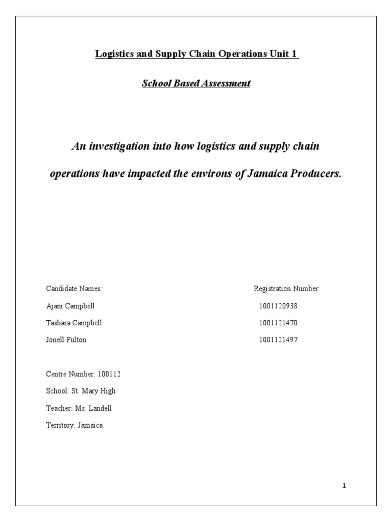 Logistics and Supply Chain Operations Unit 1 | PDF | Warehouse | Logistics
