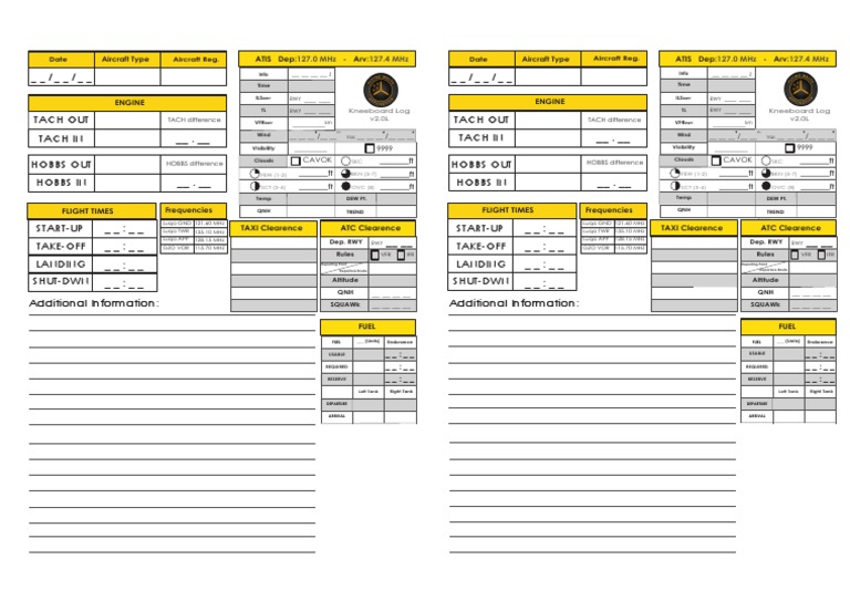 Aircraft log sheet template | PDF | Instrument Flight Rules ...