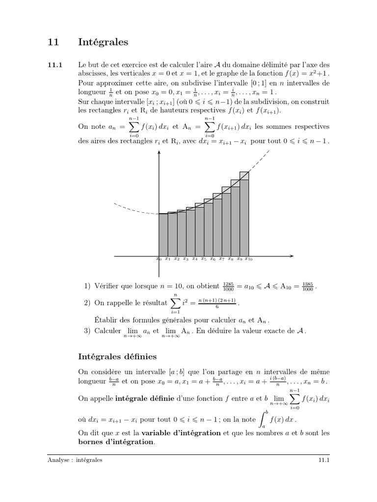 Integrales | PDF | Intégral | Limite (mathématiques)