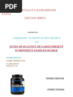 Study of Quantity of Casein Present in Different Samples of Milk (Chemistry Investigatory ...