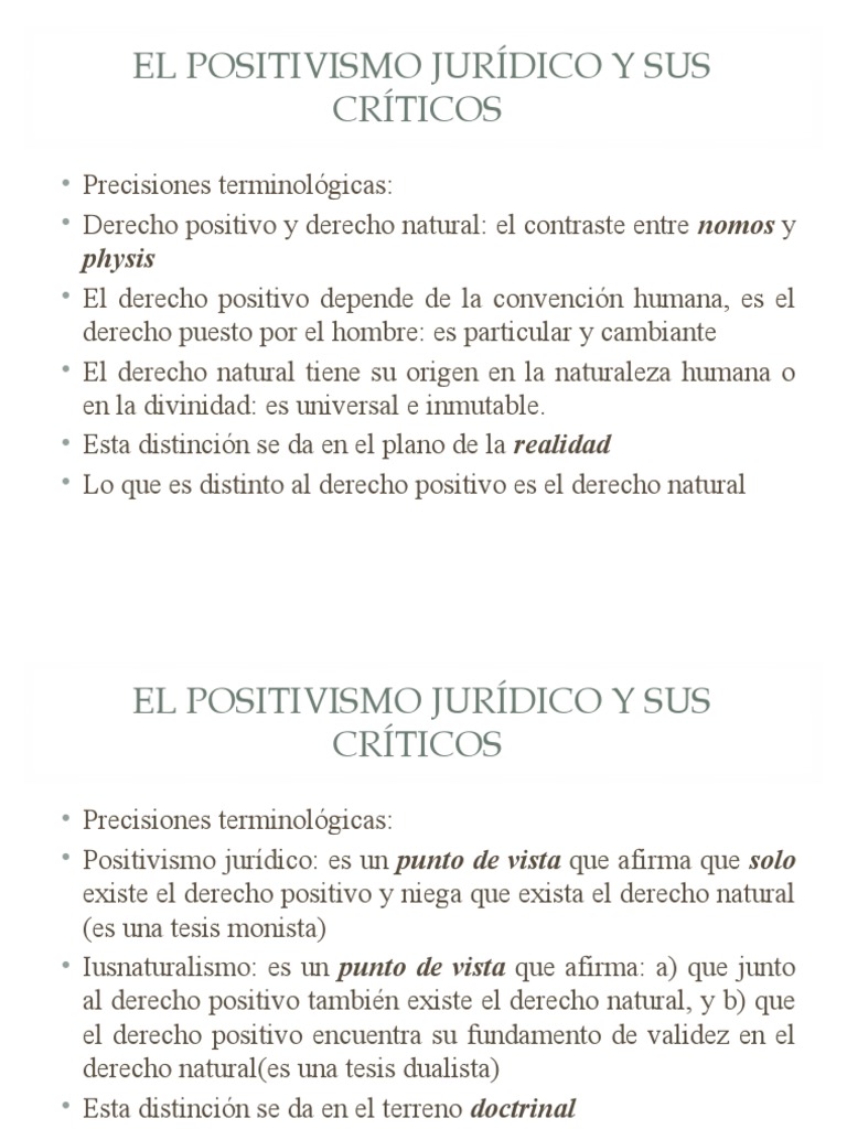 Críticas al Positivismo Jurídico | PDF | La Ley natural | Constitución