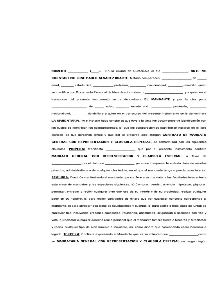 Mandato Con Representación y Clausula Especial | PDF | Justicia | Crimen y violencia