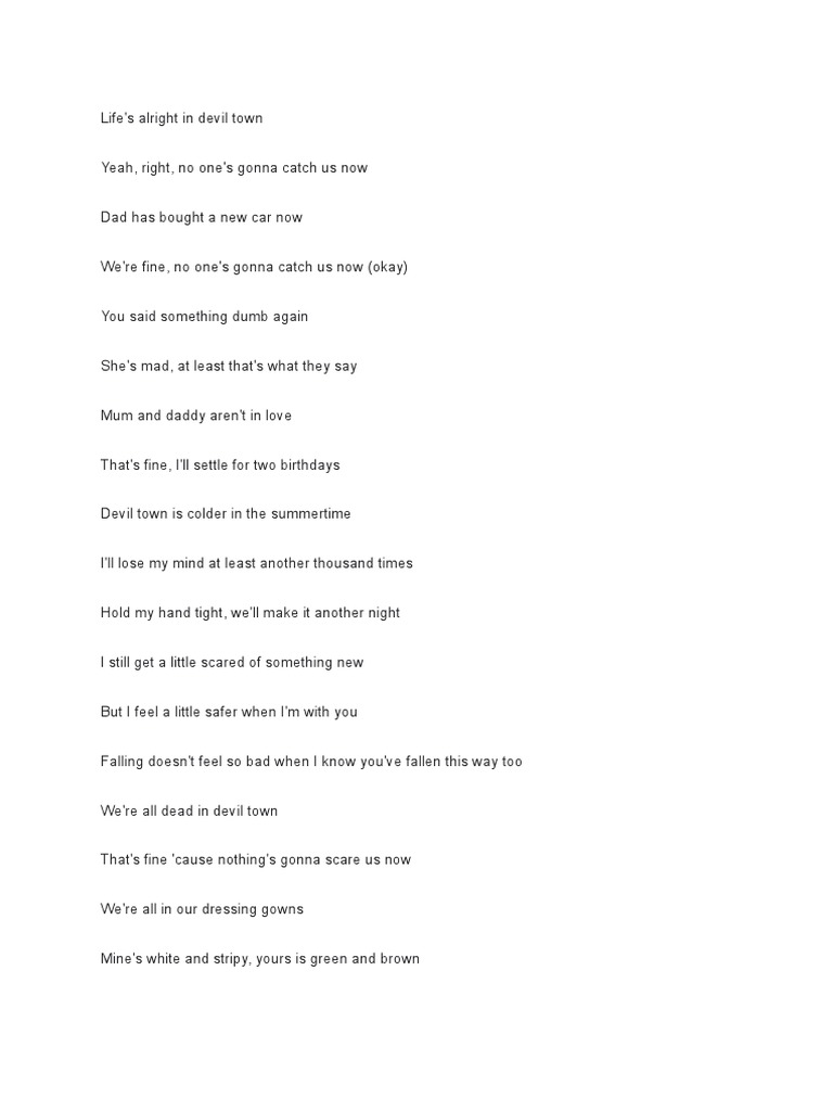 Cavetown - Deviltown Lyrics | PDF